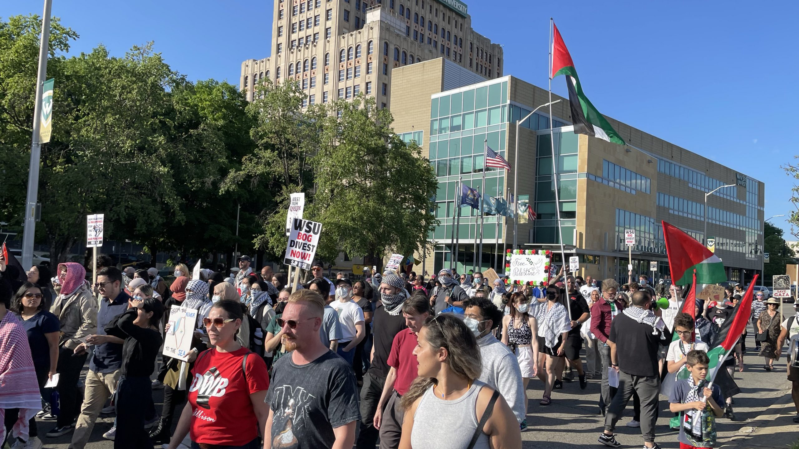 Pro-Palestinian protesters set up encampment on Wayne State University ...